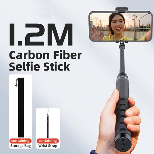 Carbon Fiber Invisible Selfie Stick Long 1.2M For Insta360 Adjustable ...