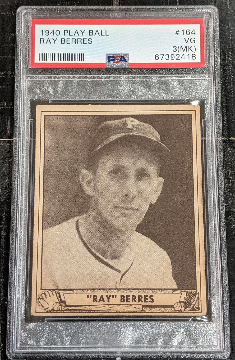 1940 Play Ball Ray Berres PSA 3 VG (mk) #164 Gorgeous Vintage Pirates ...