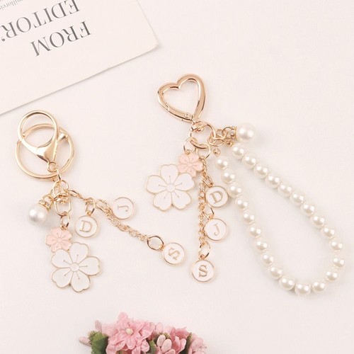 Key Ring Pearl Korean Style Key Chain Girls Key Chain Bag Pendant Car ...