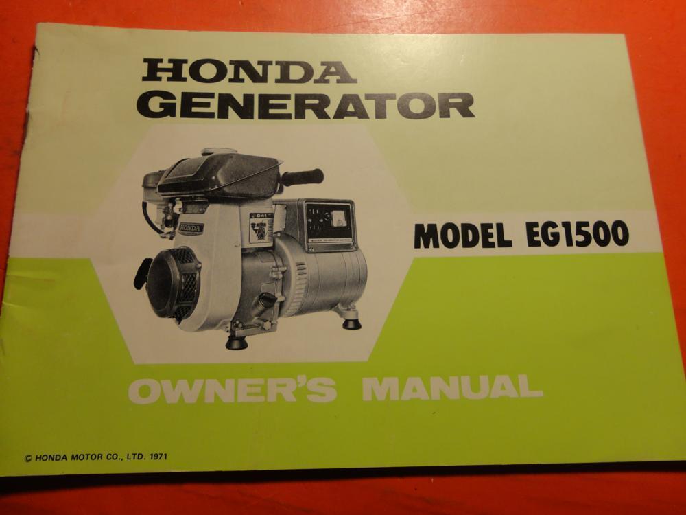 OEM FACTORY OWNERS MANUAL HONDA EG1500 GENERATOR 31PAGES | eBay