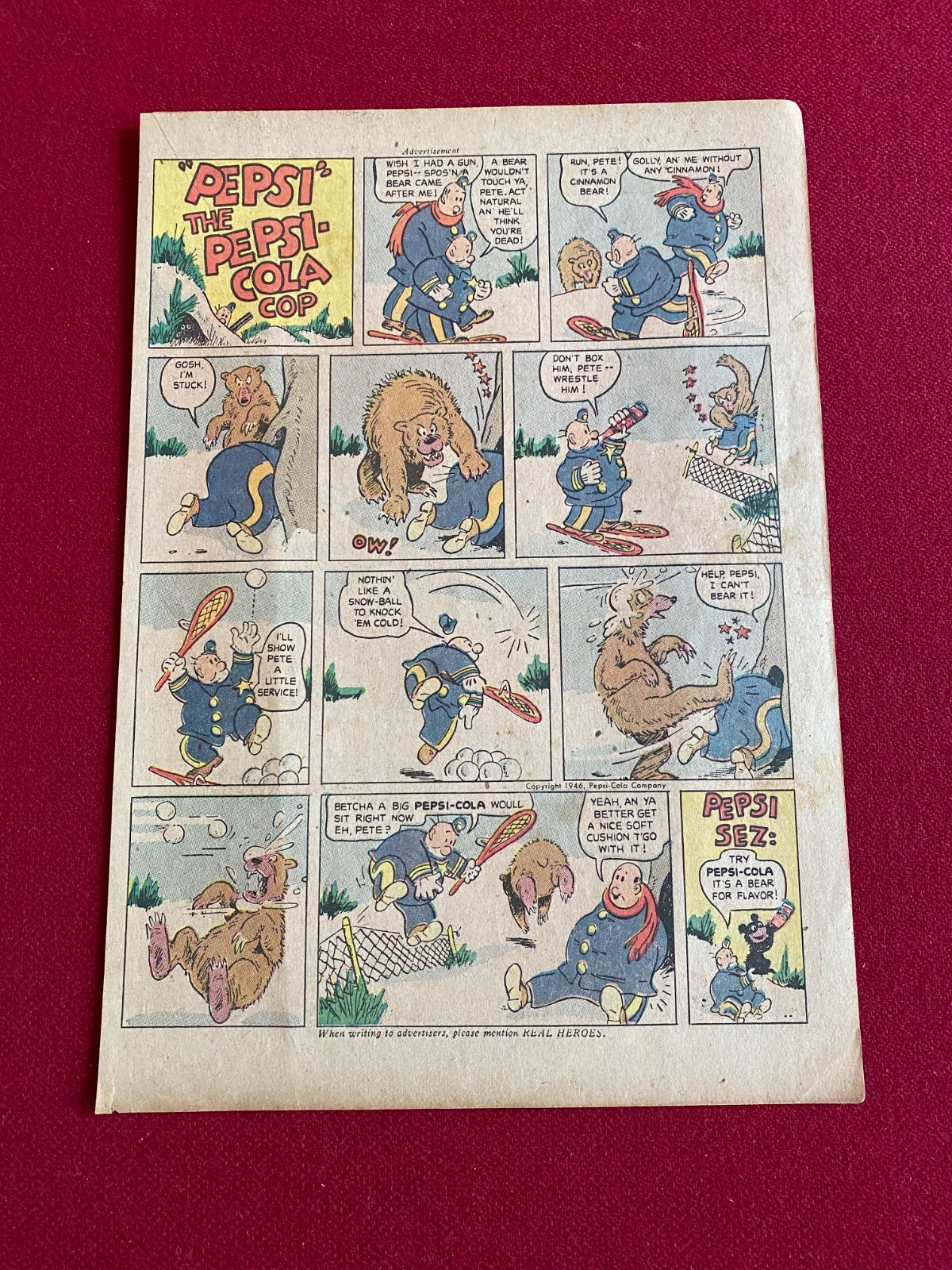 1946, Pepsi-Cola, "The Pepsi-Cola Cop" Comic Ad (Scarce / Vintage ...