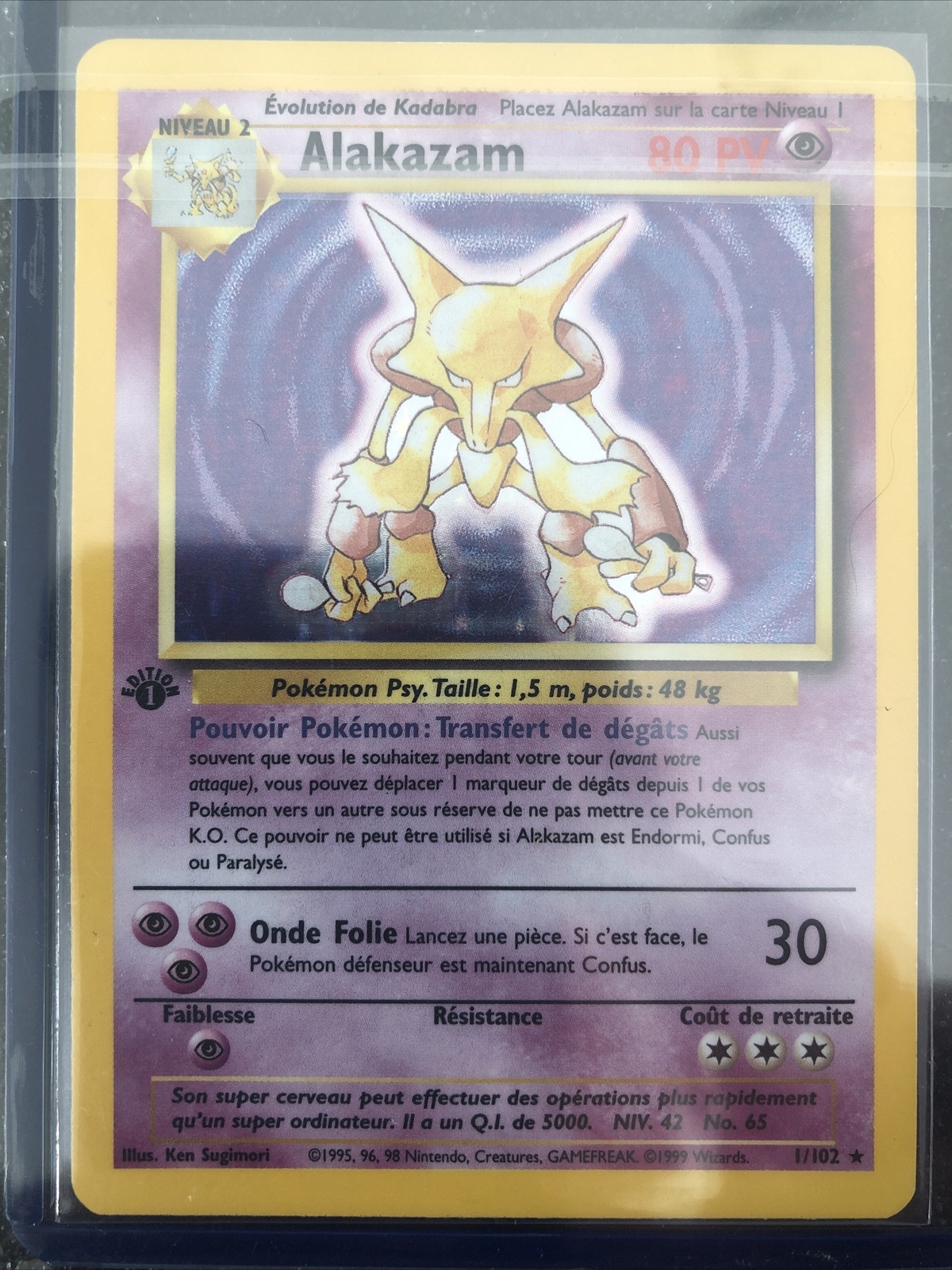 Pokémon TCG Alakazam 1st Edition Base Set 1/102 Holo Unlimited Holo ...