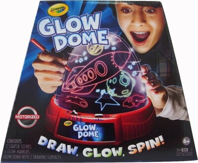 Crayola Draw Glow Spin Glow Dome Motorized Kids Color Explosion Art Toy ...