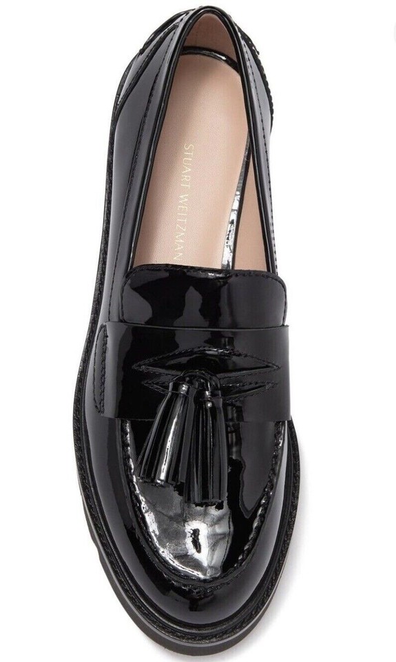 Stuart Weitzman Adrina Black Patent Leather Loafer Size 5.5 B NEW in ...