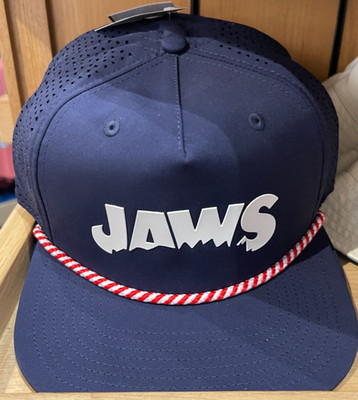 Universal Studios Jaws 50th Anniversary Adult Navy Blue Flat Bill Rope ...