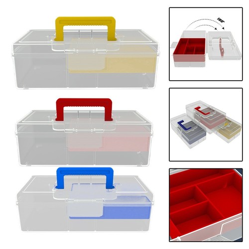 Transparent Tackle Organizer Box with Wave Handle for Convenient ...