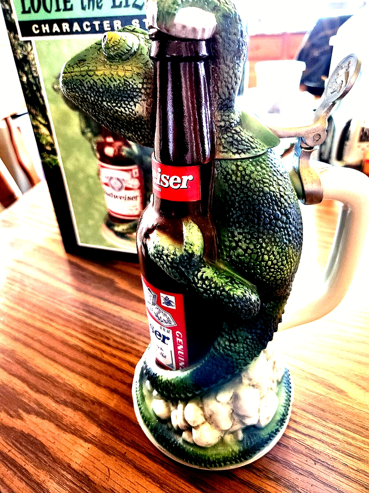 Budweiser Louie The Lizard Beer Stein W/Original Box Vintage 1997 | eBay