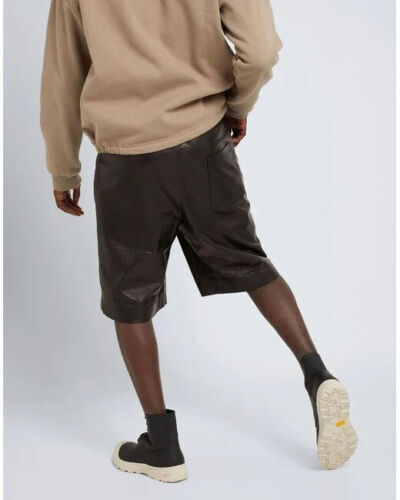 Brown Biker Boxer Lambskin Shorts Genuine Stylish Gym 100% Leather ...