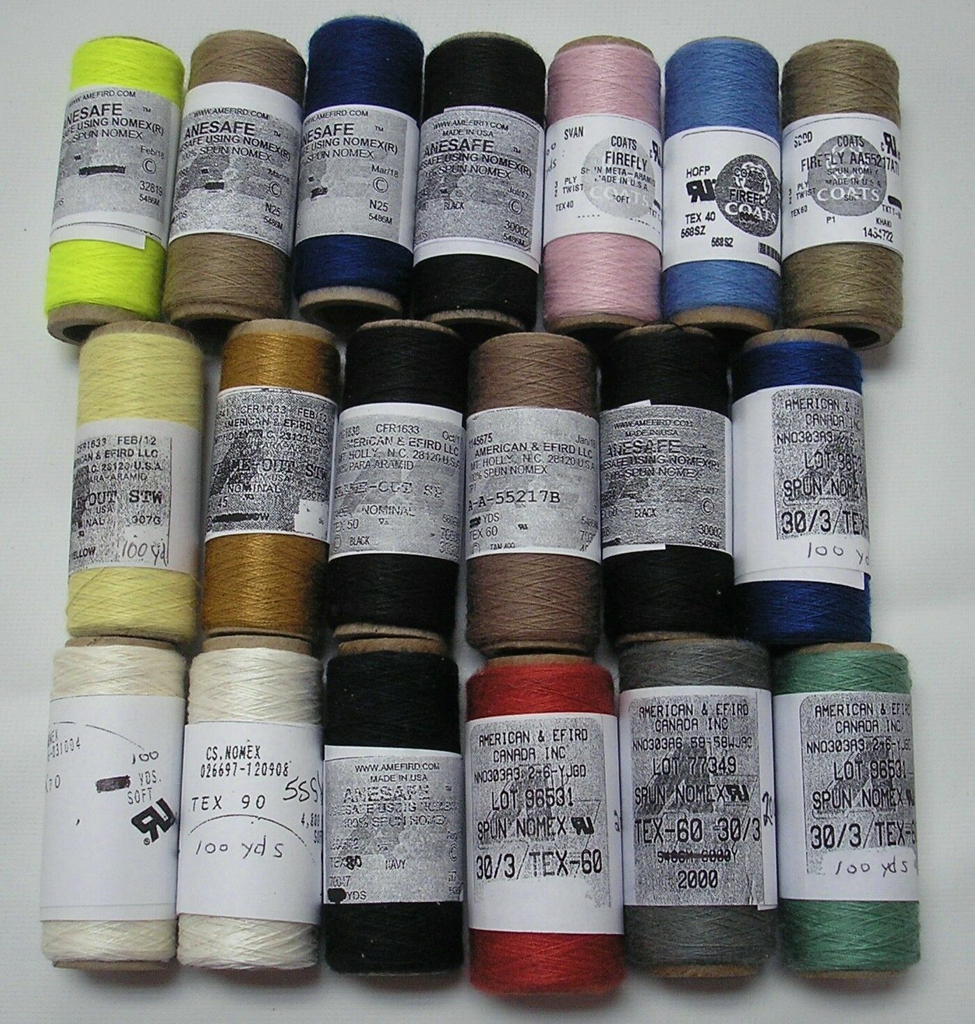 Nomex Fire Retardant Thread 100,200,500 yd Spool Tex 24,27,40,45,50,60 ...