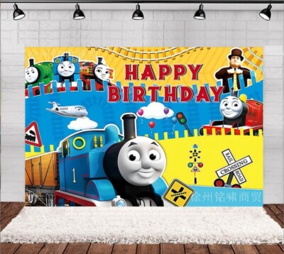 Thomas the Tank Engine Birthday Party Backdrop Banner Photo Background ...