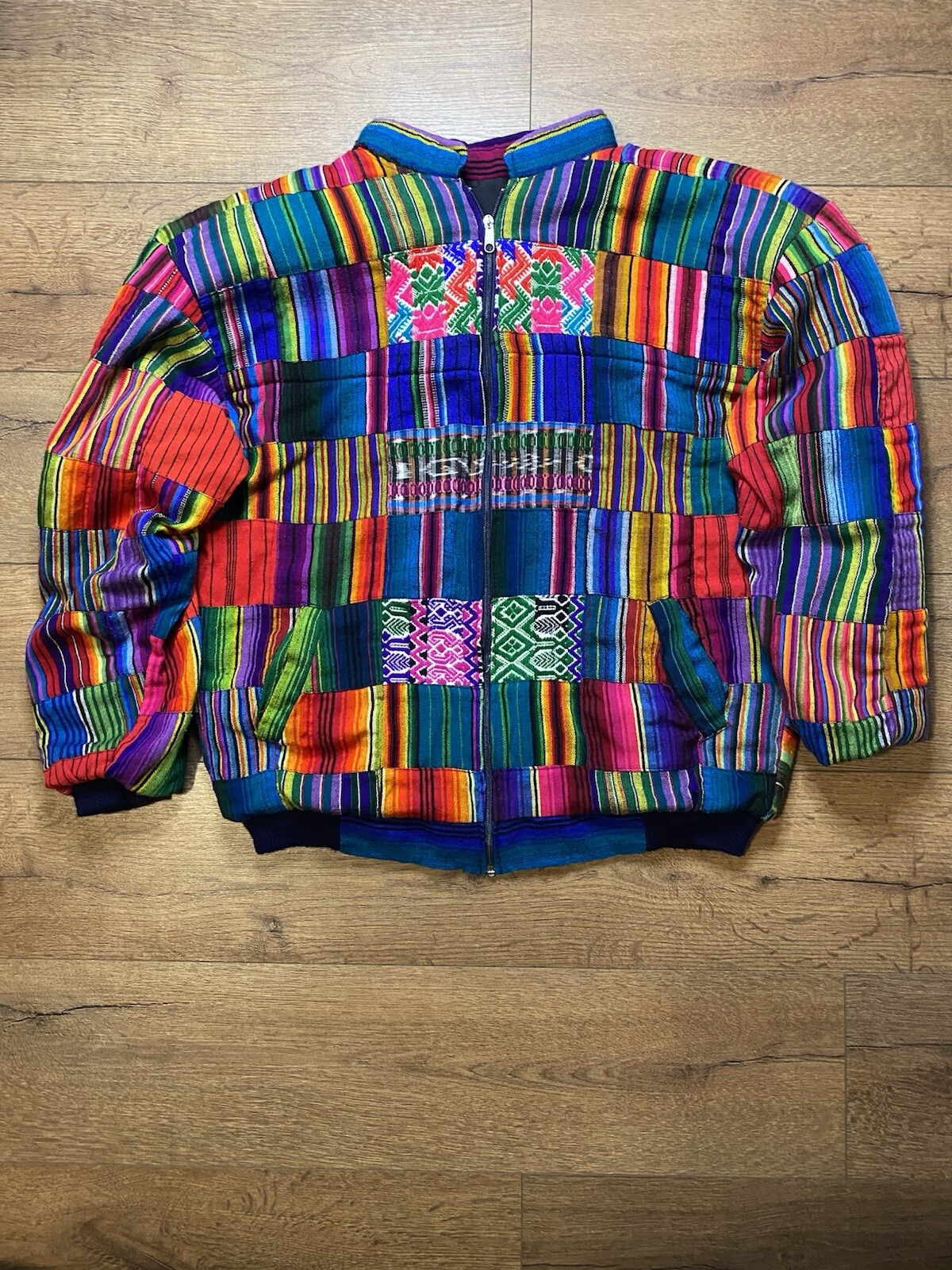 Vintage Rainbow Patchwork Jacket XL - Gem