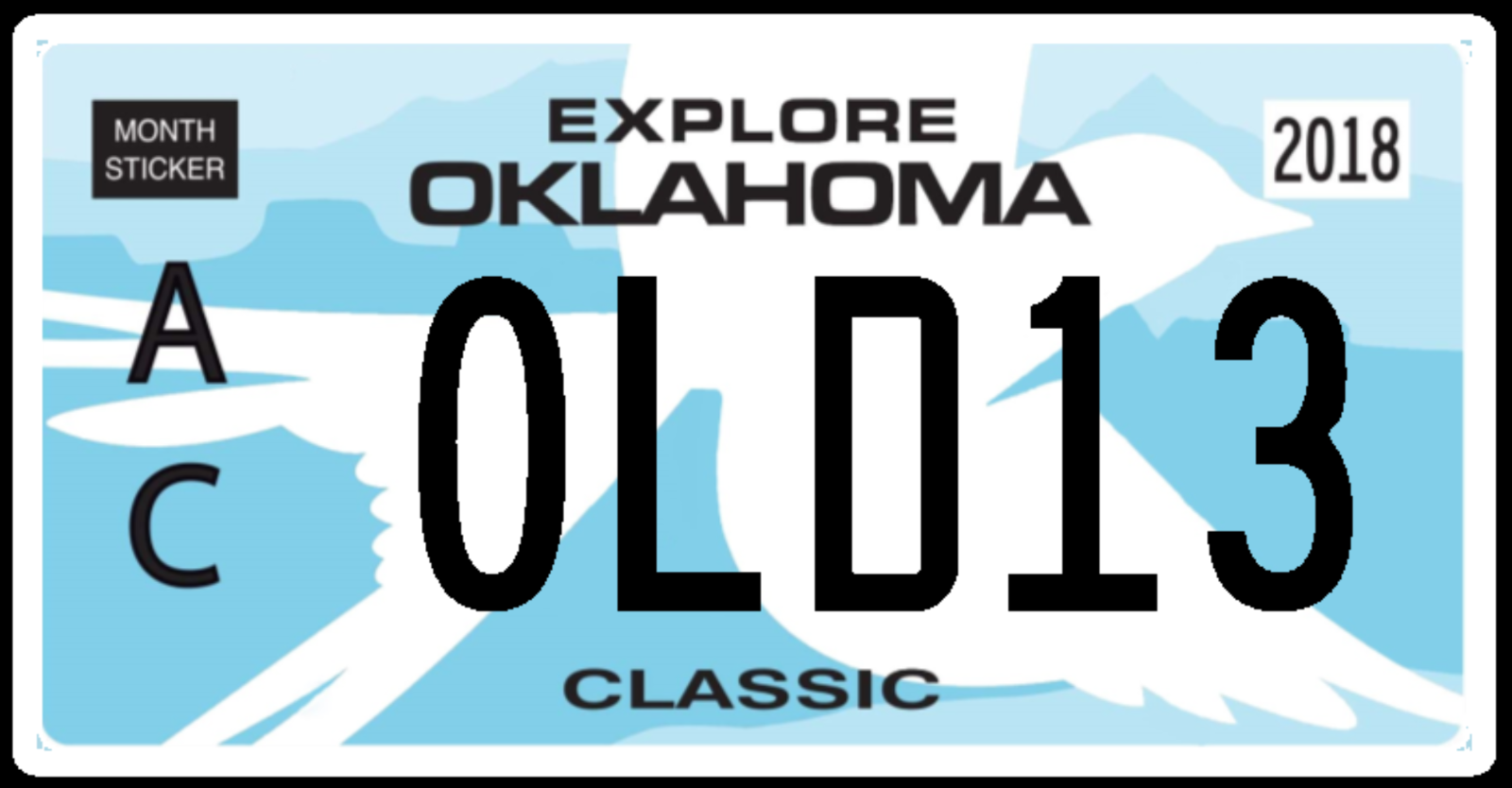 Custom Oklahoma REFLECTIVE License Plate Tag Reproduction, Many Styles ...
