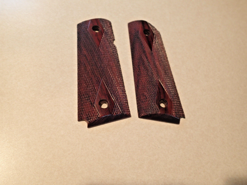 1911 Officer Model Grips Red Cocobolo Double Diamond Finely Checkered ...