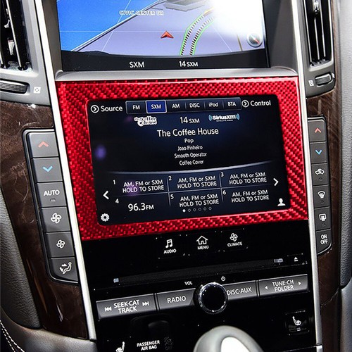 Red Carbon Fiber Center Console Panel Trim Fit For Infiniti Q50 Q60 14 ...