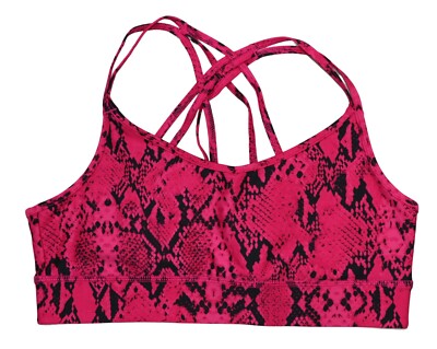 DKNY Sport Snake Print Low Impact Women's Sports Bra M NWT Beetroot ...