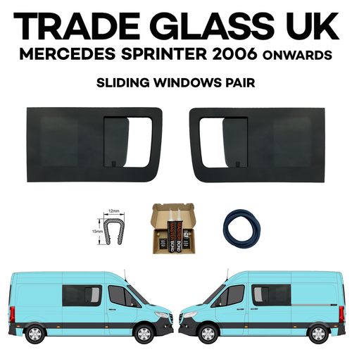Mercedes Sprinter SLIDING Windows, PLUS FITTING KIT and U TRIM 06 - 18 ...