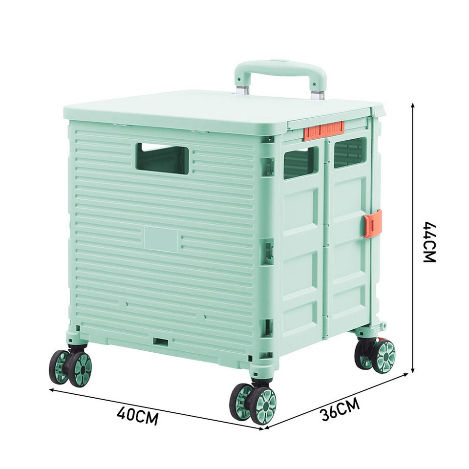 Foldable Trolley Crate Boot Cart Mobile Shopping Camping Picnic Storage ...