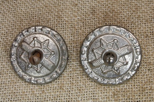 2 Old Stair Carpet Runner Buttons Nickel On Brass Victorian Rosettes ...