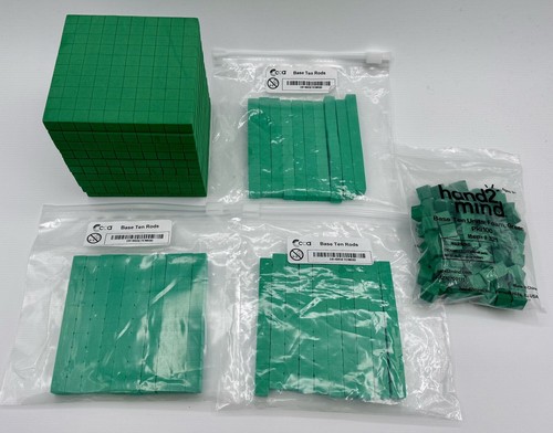 Math Hand 2 Mind base Ten Blocks ones tens hundreds green foam Blocks ...