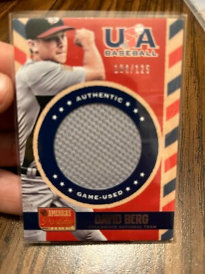 DAVID BERG 2014 PANINI "AMERICA'S PASTIME" TEAM USA BASEBALL JERSEY ...