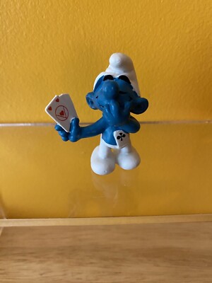Smurfs - 20056 - Card Player Smurf Heart in Circle PVC Figure 1978 ...