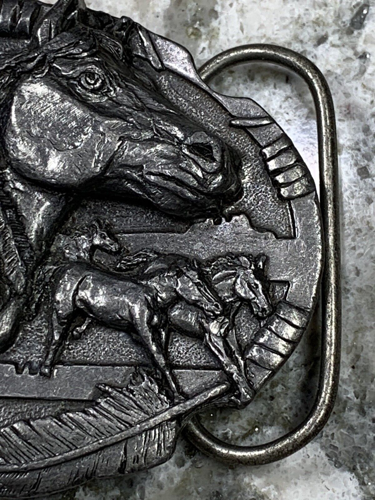 ARROYO GRANDE NATIVE AMERICAN CHIEF & HORSE BUCKLE-Hard To Find Design ...