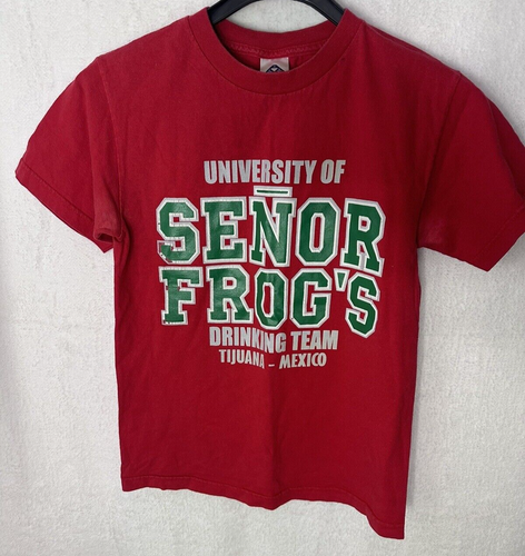 University of Señor Frogs drinking Team Tijuana Mexico T Shirt Small | eBay