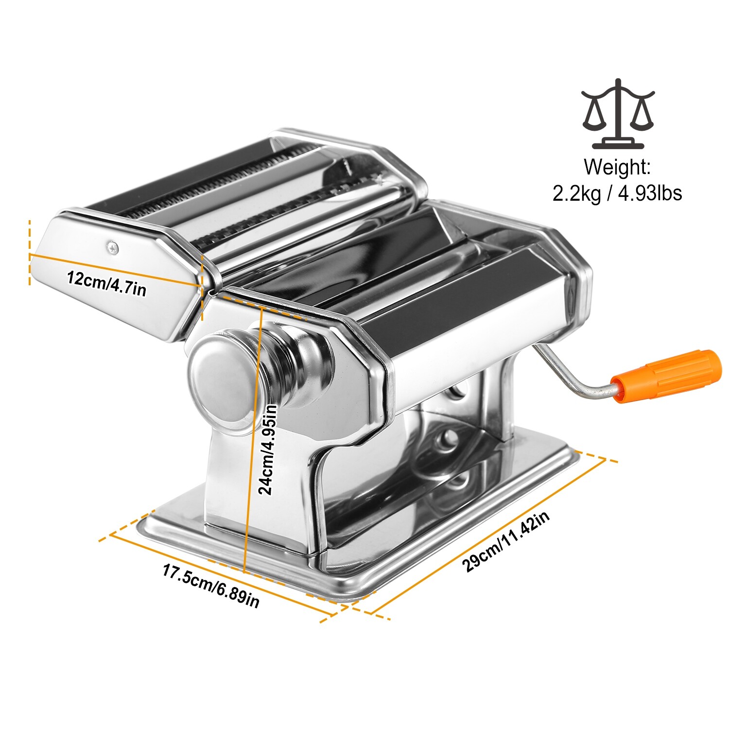 Stainless Steel Fresh Pasta Noodle Maker Roller & Cutter Manual Hand ...