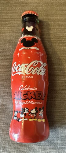 75th Anniversary Mickey Mouse CocaCola Glass bottle collectable ...