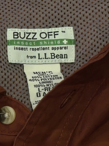 LL Bean Buzz Off Insect Shield Shirt Men's Large Terra Cotta Button Up ...