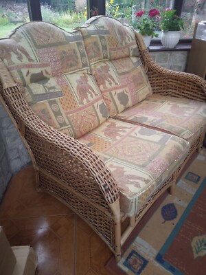 Conservatory 2 seater cane Sofa Settee Haddon House | eBay UK
