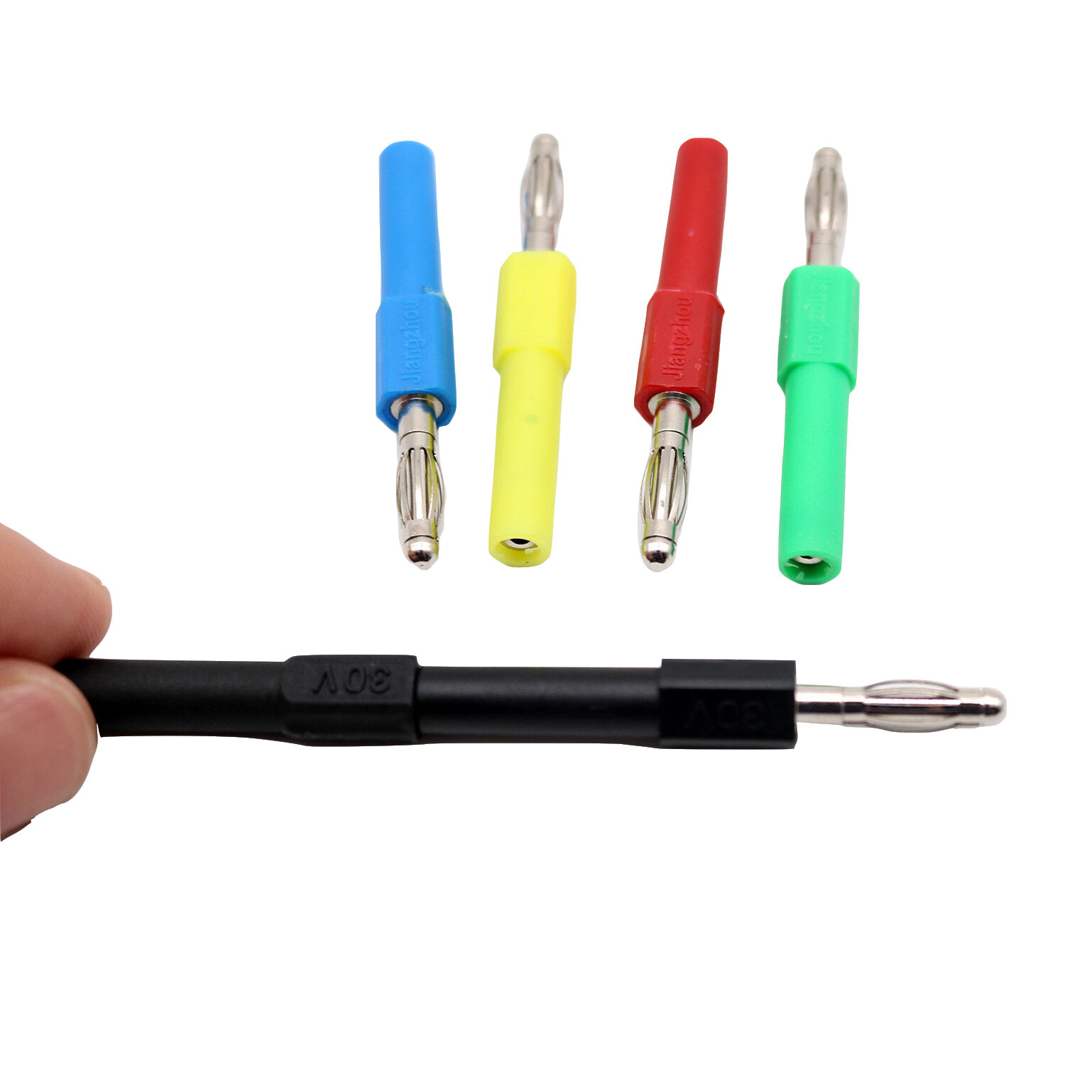 5x 30V 4mm Male to 2mm Female Banana Plug Jack Test Probe Connectors ...