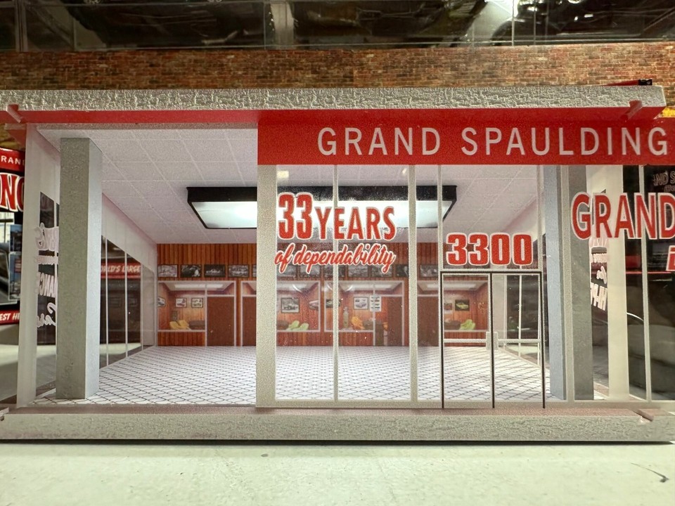 1/64 SCALE, MR. NORMS GRAND SPAULDING DODGE SHOWROOM DIORAMA! FREE US ...