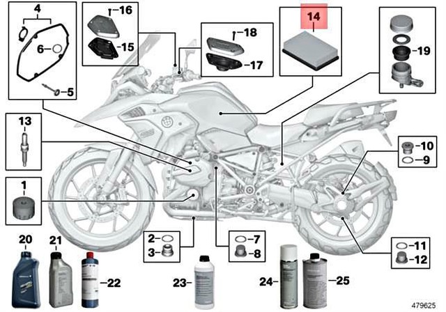 Air Filter R1200 Water Cooled 13727726799 Genuine BMW for sale online ...