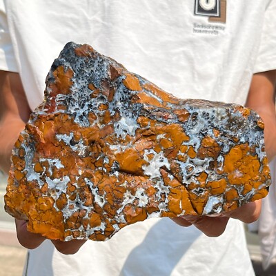 3.17LB Rare Natural Raw Yellow Jasper Agate With Druzy Rough Crystal ...