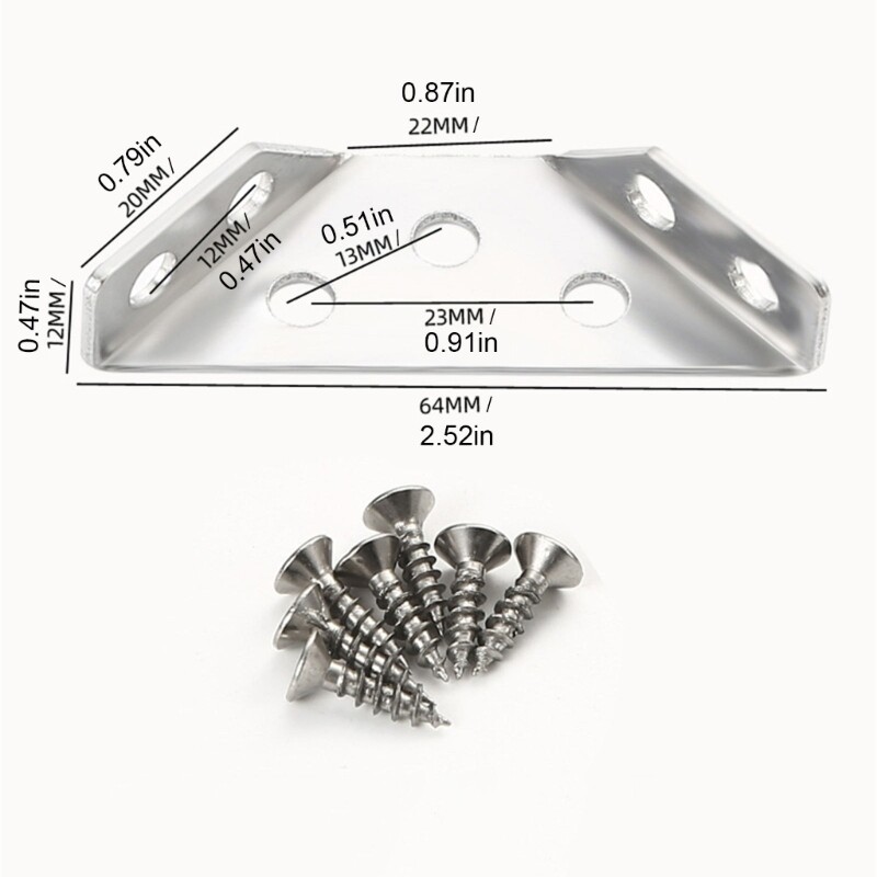 20pcs Stainless Steel Triangle Brackets for Right Corner Furniture ...