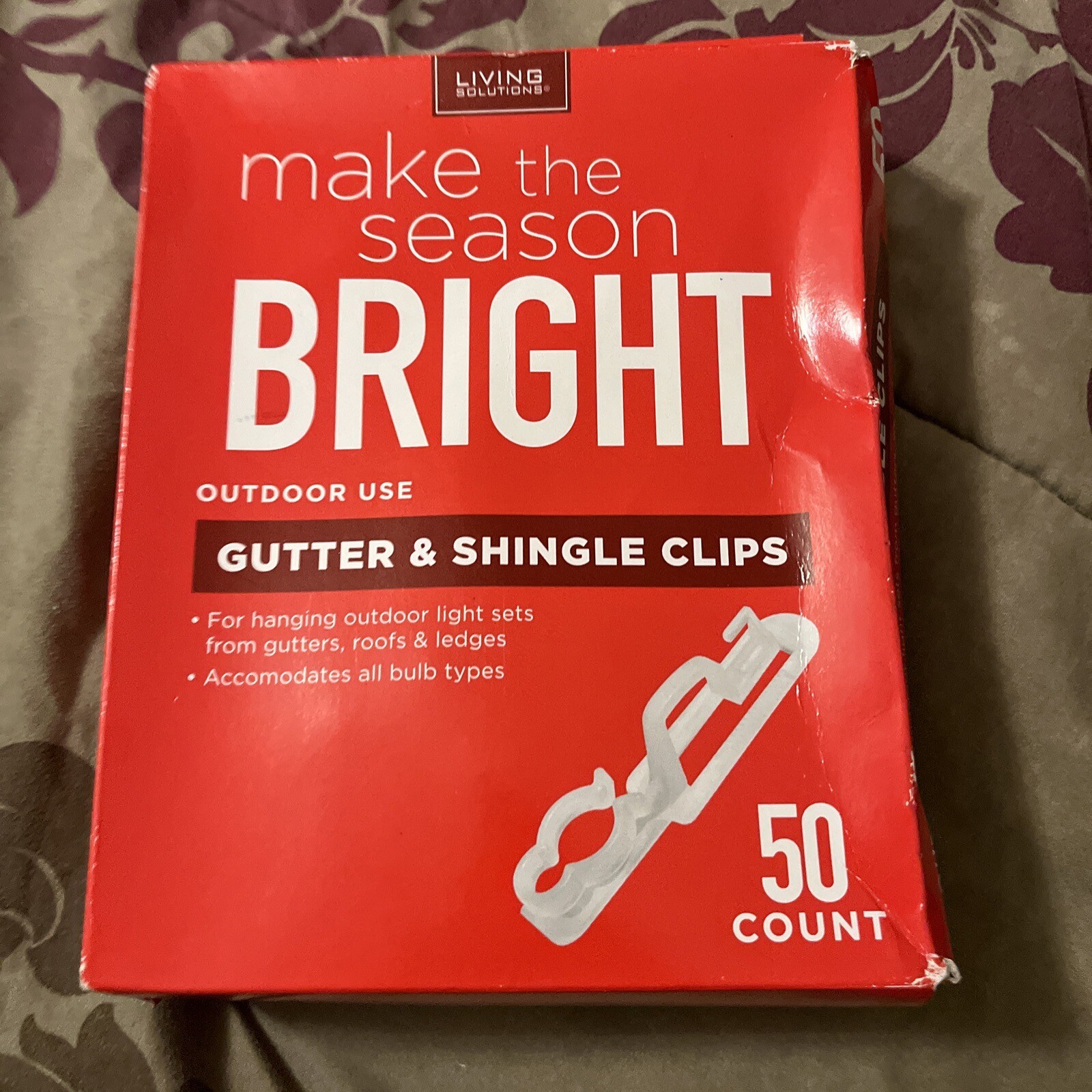 Make the Season Bright - Gutter and Shingle Clips - 50 Count - Living ...