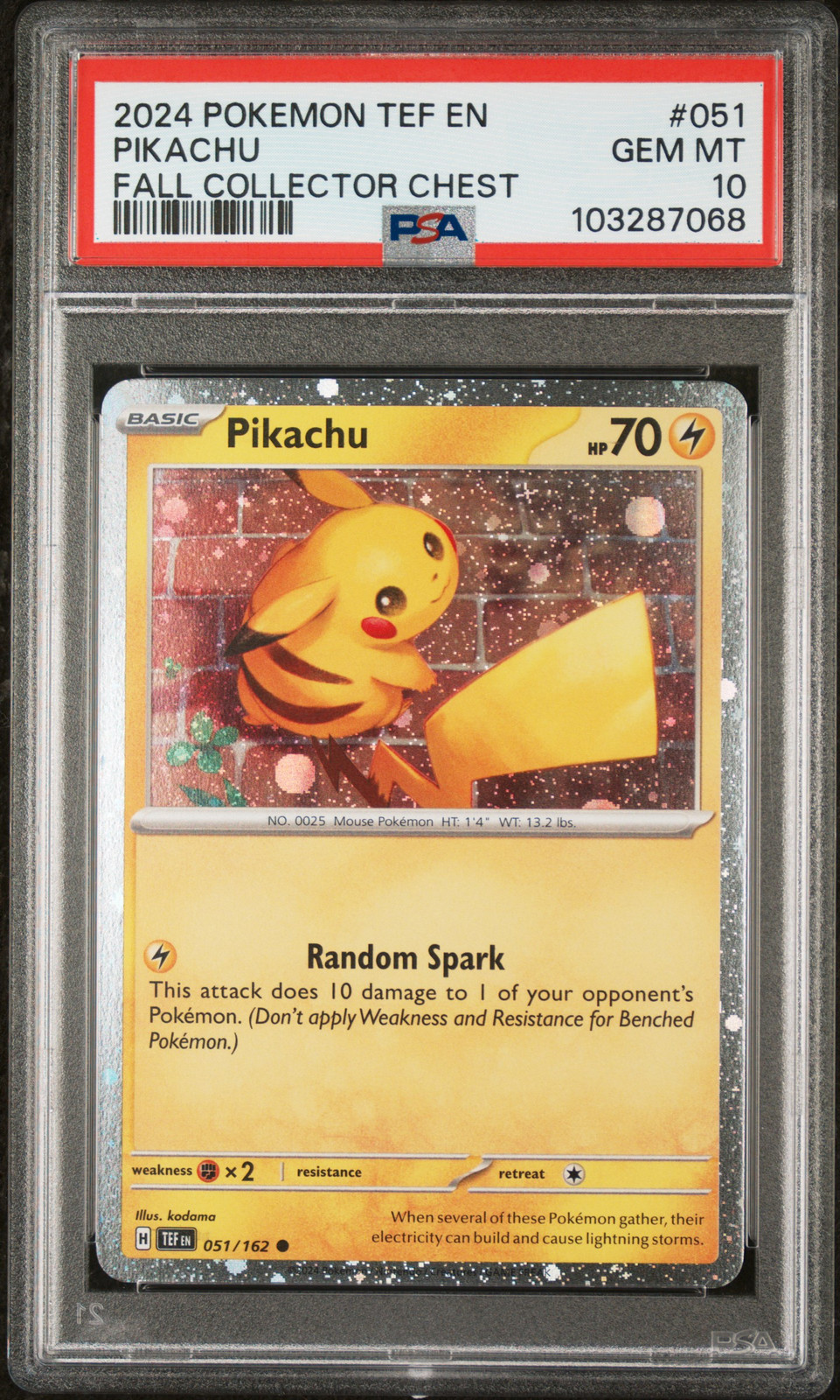 2024 POKEMON TEF EN-TEMPORAL FORCES FALL COLLECTOR CHEST #051 PIKACHU ...