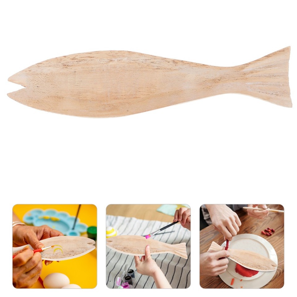 Ocean Animals Wood Cutout Wooden Fish 3d Unfinished Shape Ornament ...