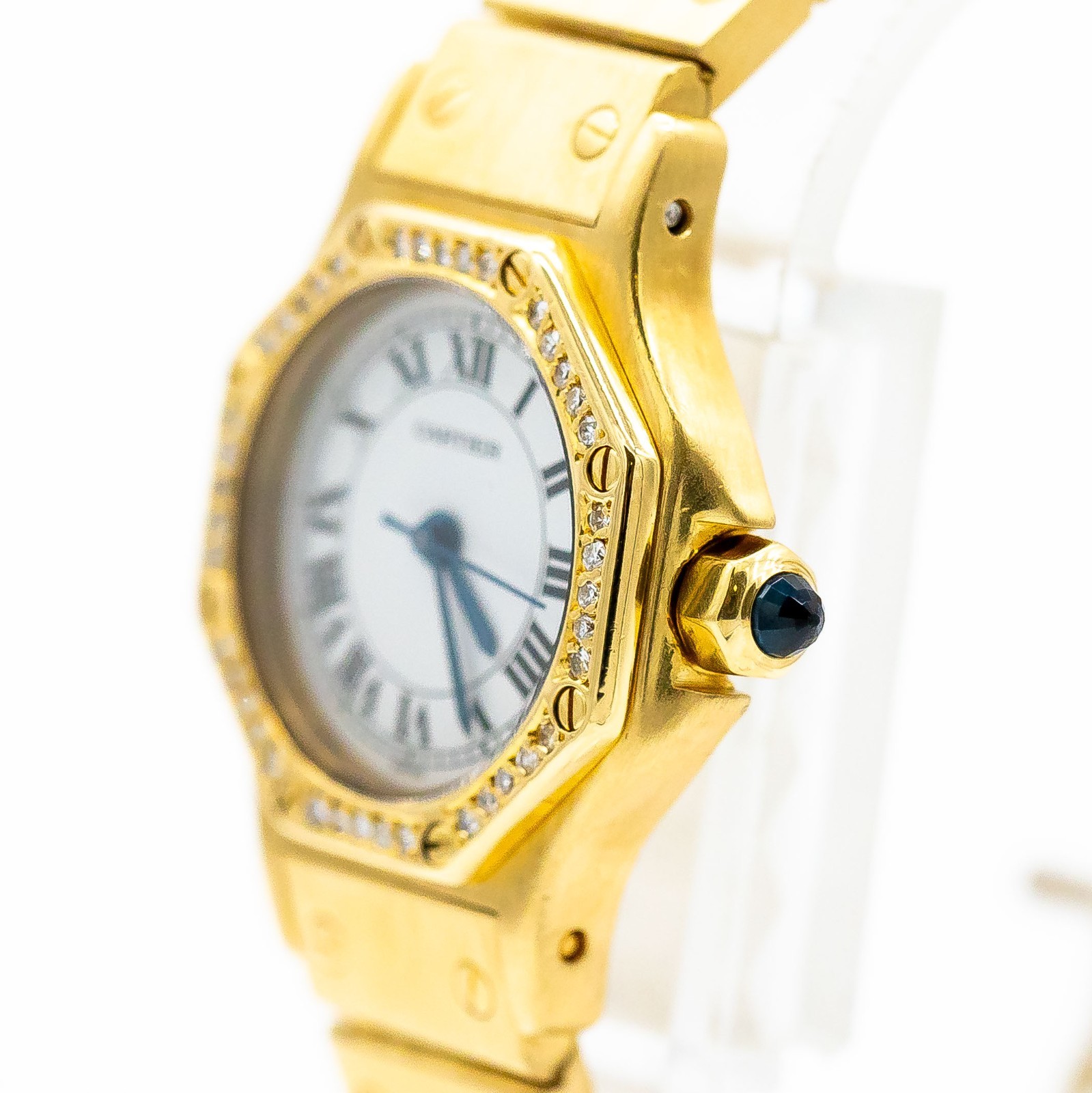 Cartier Santos Octagon Watch 750/18K Yellow Gold Diam… - Gem