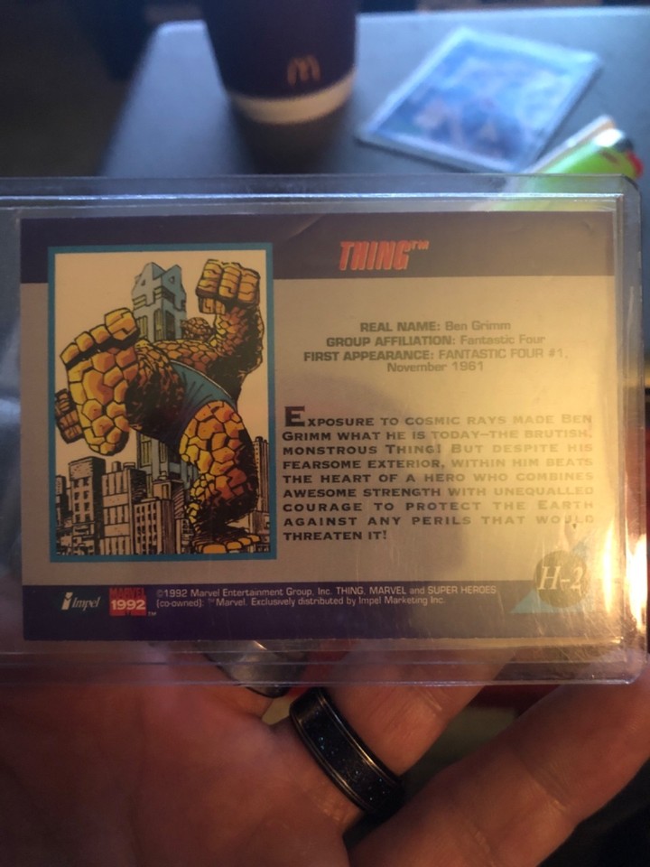 1992 Marvel Universe #H-2 The Thing Hologram Insert | eBay
