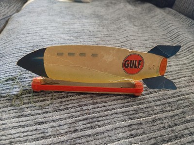Original 1940s? Gulf Gasoline Rocket Flying Toy, Cardstock/Wood | eBay