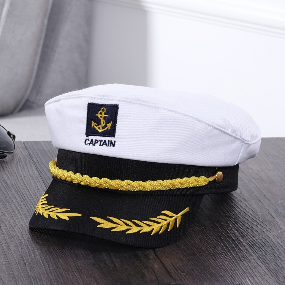 Nautical Cap Yacht Hat Sailor Hat Captain Hat Adjustable Sea Captain ...