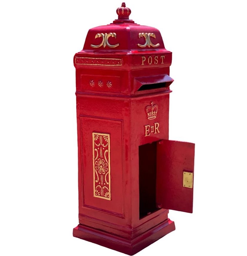 Standing Cast Aluminum Red British ER II Post Box Cast Iron Replica ...