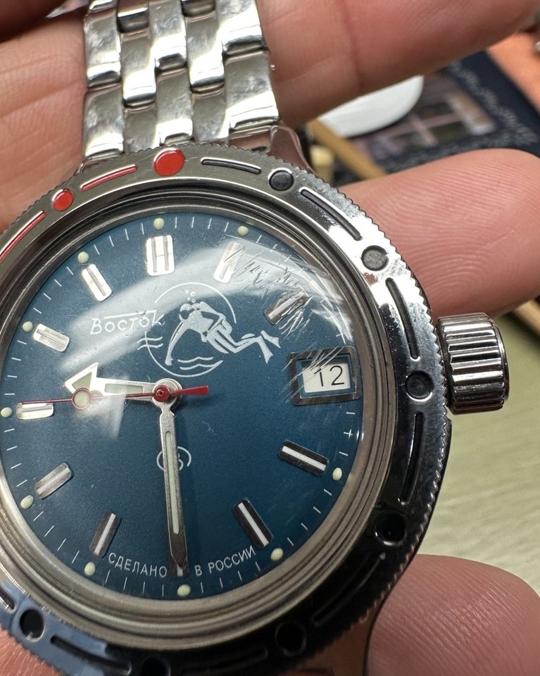 Vostok Amphibia Automatic Blue Dial Diver 200m Stainless Steel Bracelet ...