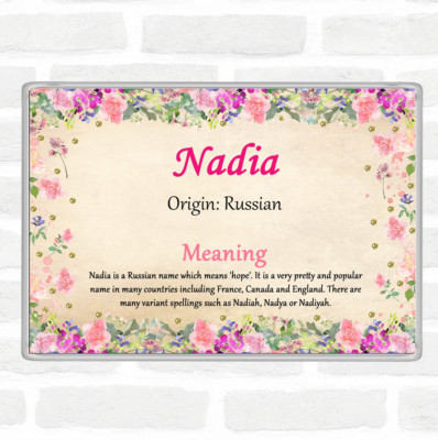 Nadia Name Meaning Jumbo Fridge Magnet Floral | eBay UK