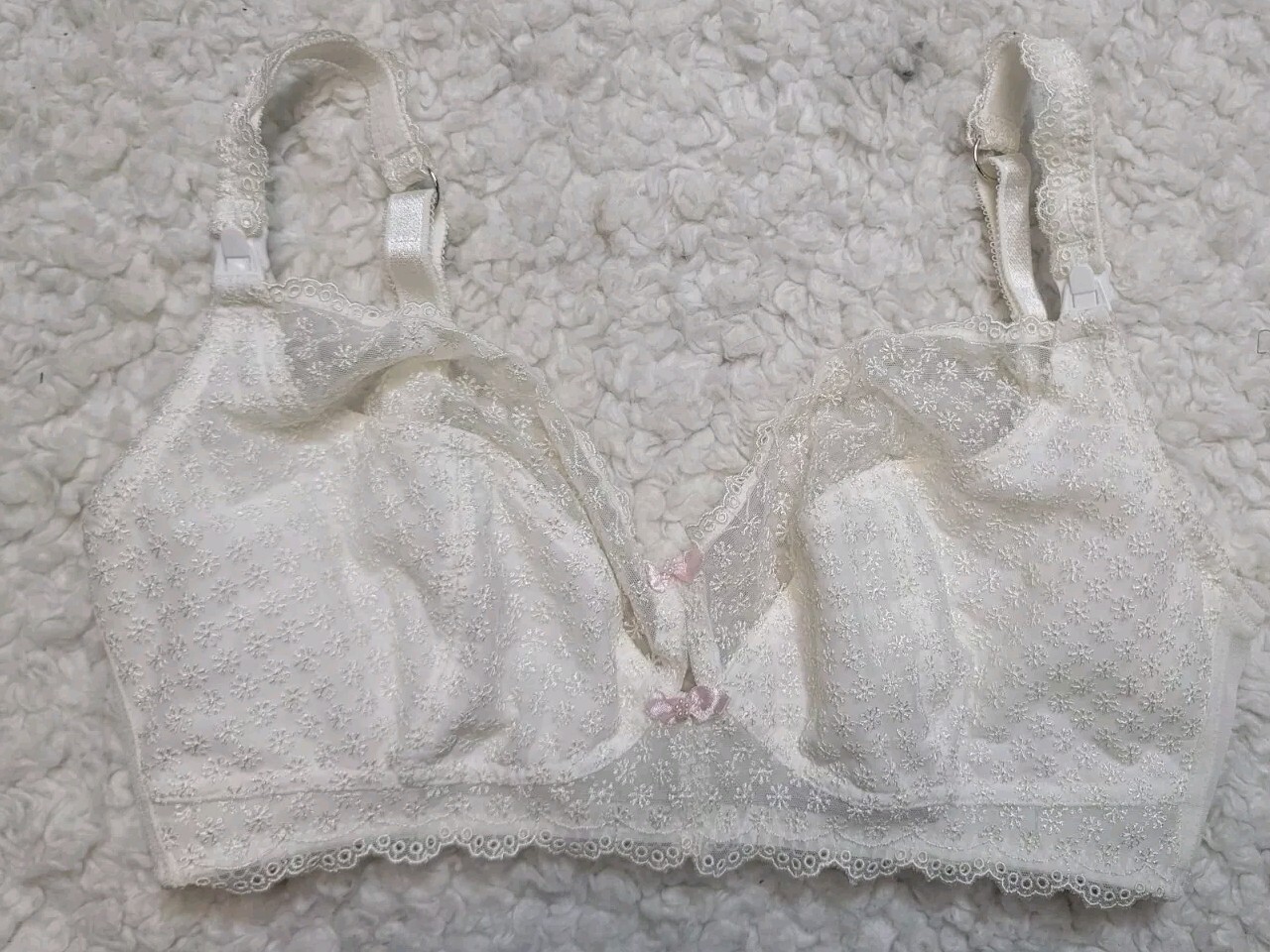 EMILY Nursing Bra 32 FF Wireless Ivory Bow - Gem