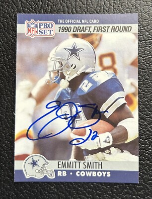 Emmitt Smith Signed Autographed 1990 Pro Set Rookie Card #685 Dallas ...