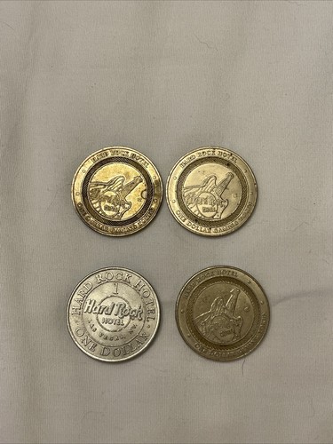 4 Hard Rock Hotel Casino $1 One Dollar Gaming Tokens Las Vegas Nevada ...