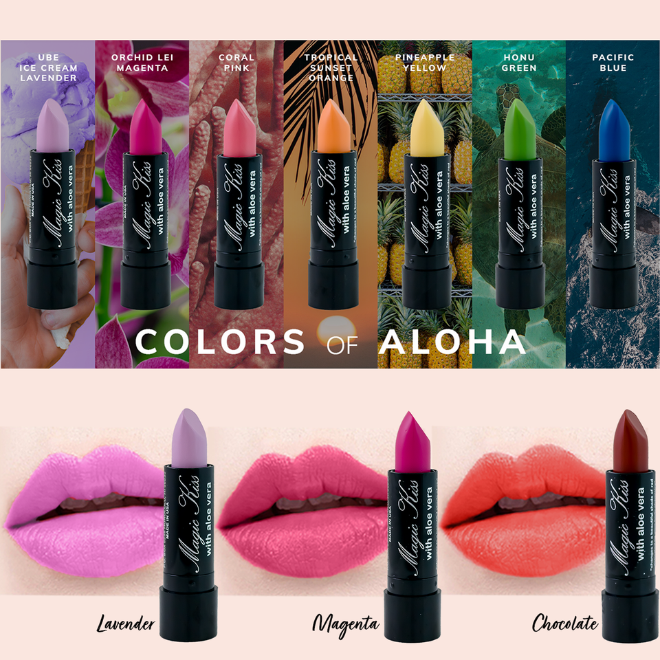 6 Pack Magic Kiss Color Changing Lipstick Aloe Vera PH Magic ...